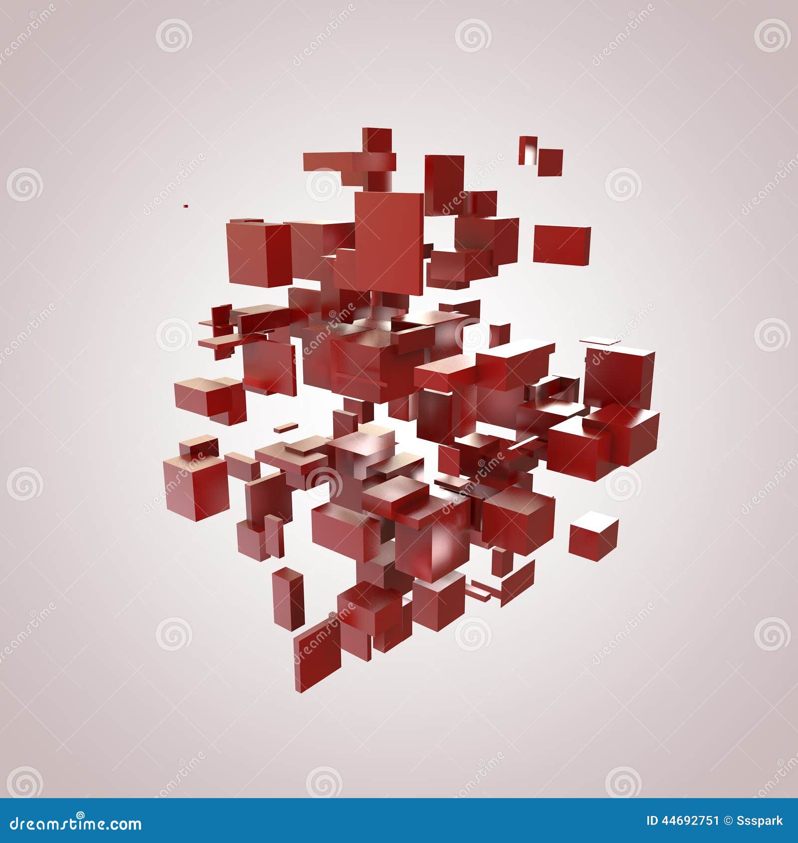 3D Red Blocks stock illustration. Illustration of cubic - 44692751