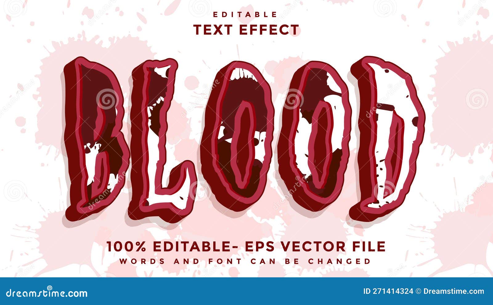 3d Red Blood Editable Text Effect Design, Effect Saved in Graphic Style ...