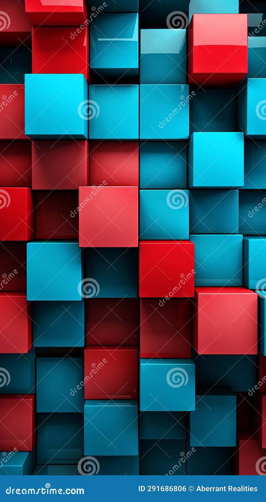 3d Red and Blue Cubes Wallpapers Stock Illustration - Illustration of ...