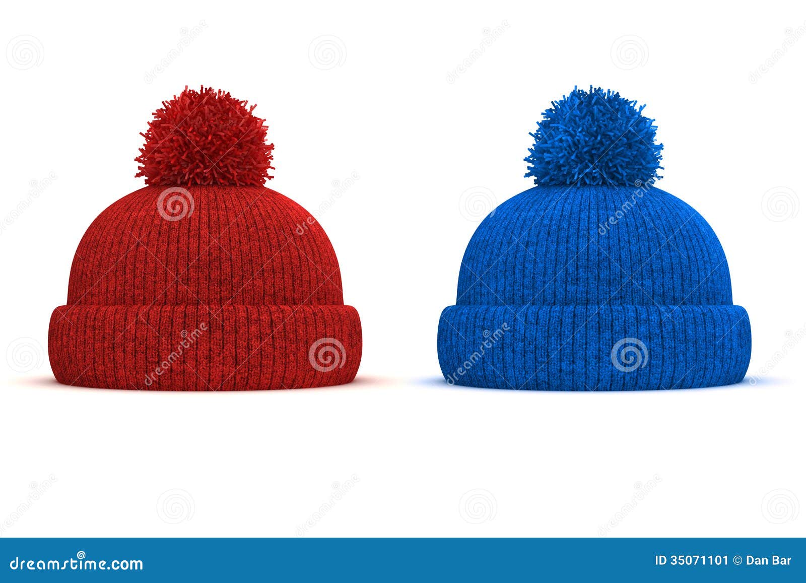 3d Red and Blue Knitted Winter Cap Stock Illustration - Illustration of ...