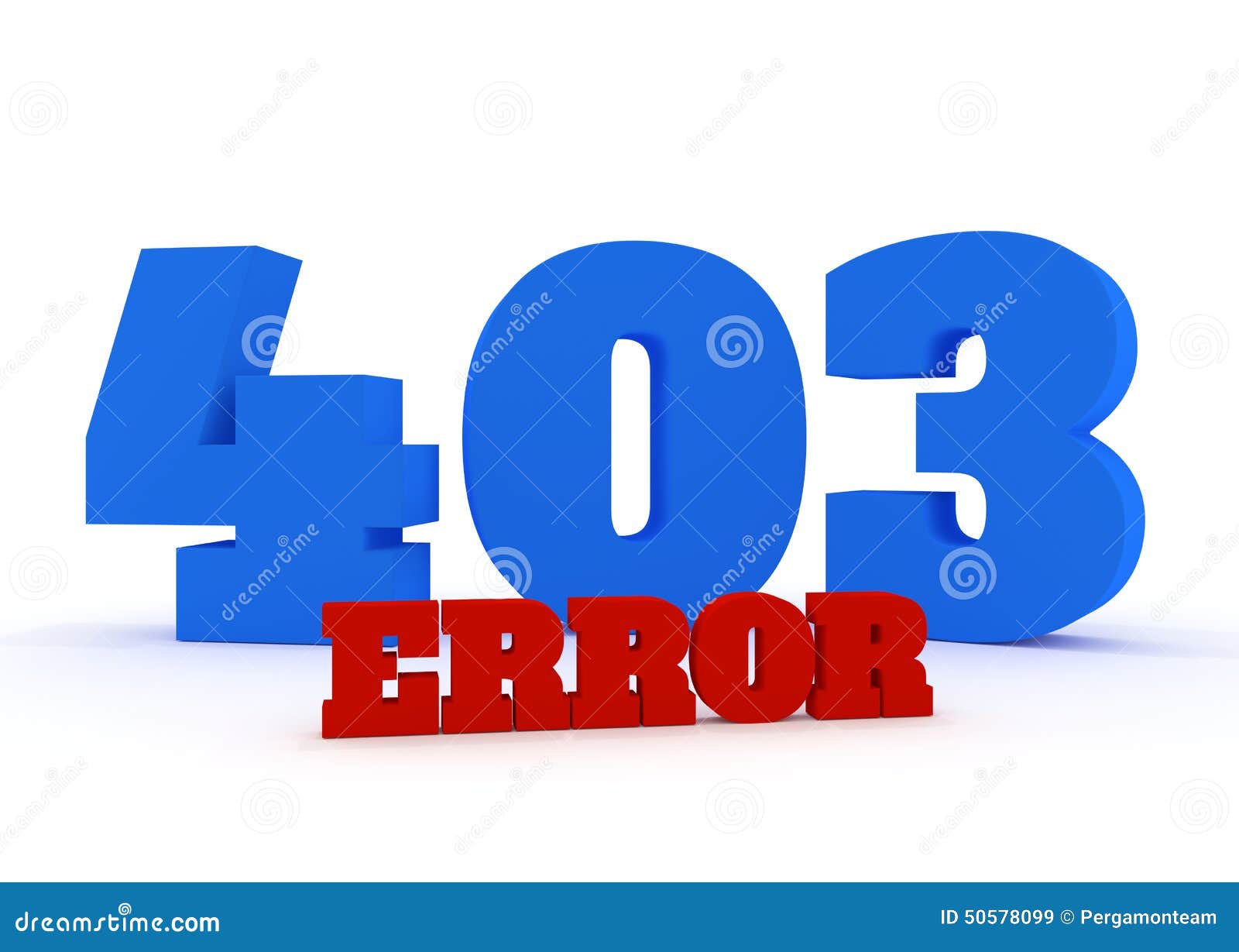 3d Red and Blue Text 403 Error on White Background Stock Illustration ...