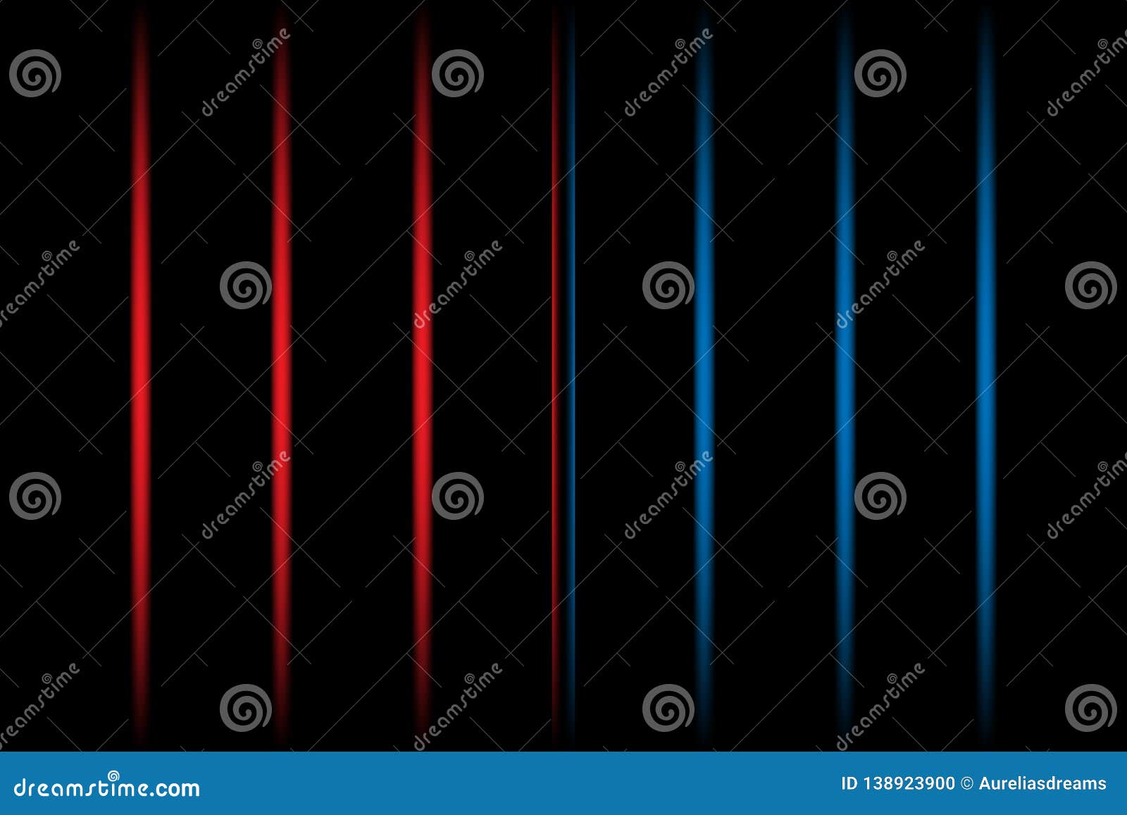 3d Red and Blue Vertical Fading Neon Light Elements on Black Background ...
