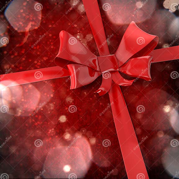3d Red Bow and Ribbon Background Stock Illustration - Illustration of ...
