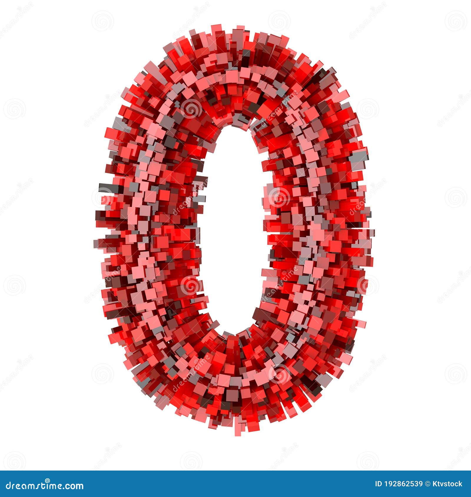 3d Red Bricks Creative Cartoon Decorative Number 0 Stock Illustration ...