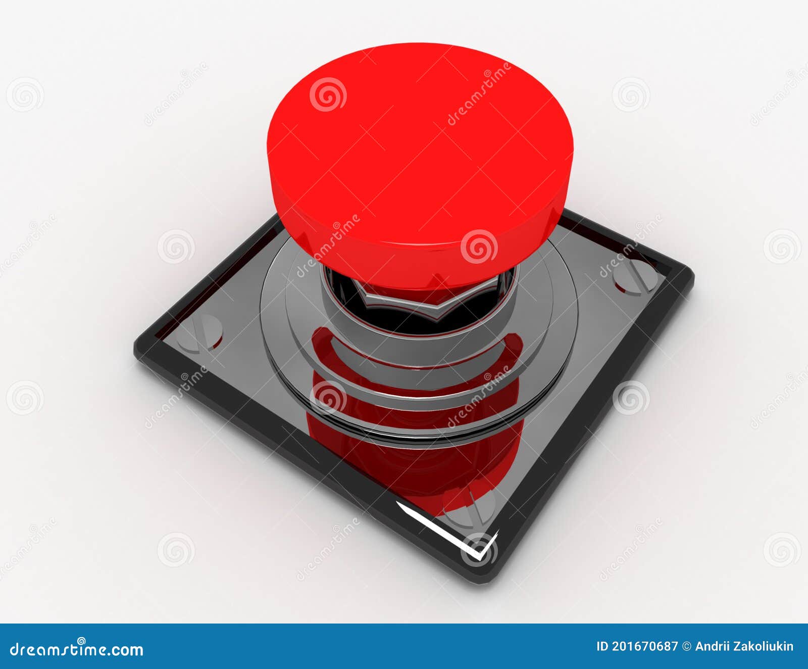 3d Red Button Isolated .3d Rendered Illustration Stock Illustration ...