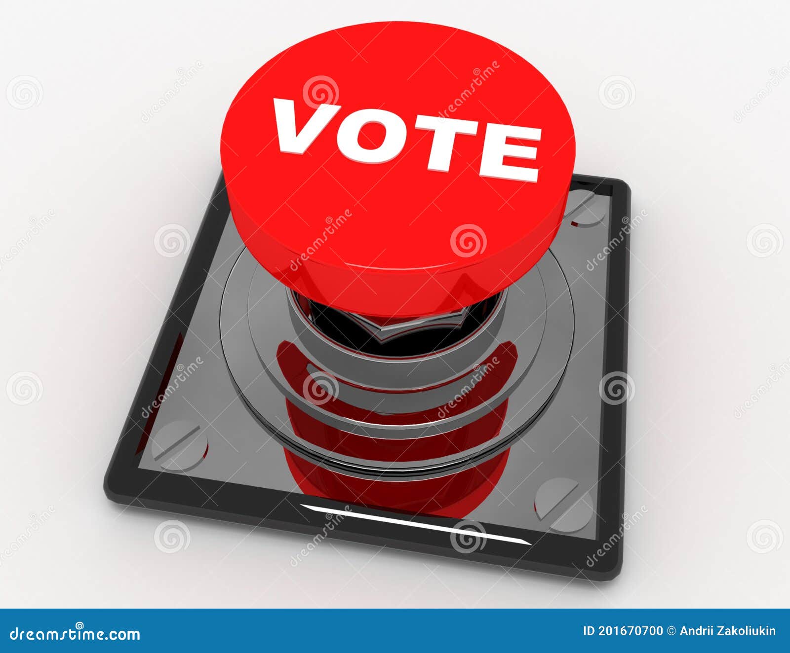 3d Red Button Vote .3d Rendered Illustration Stock Illustration ...