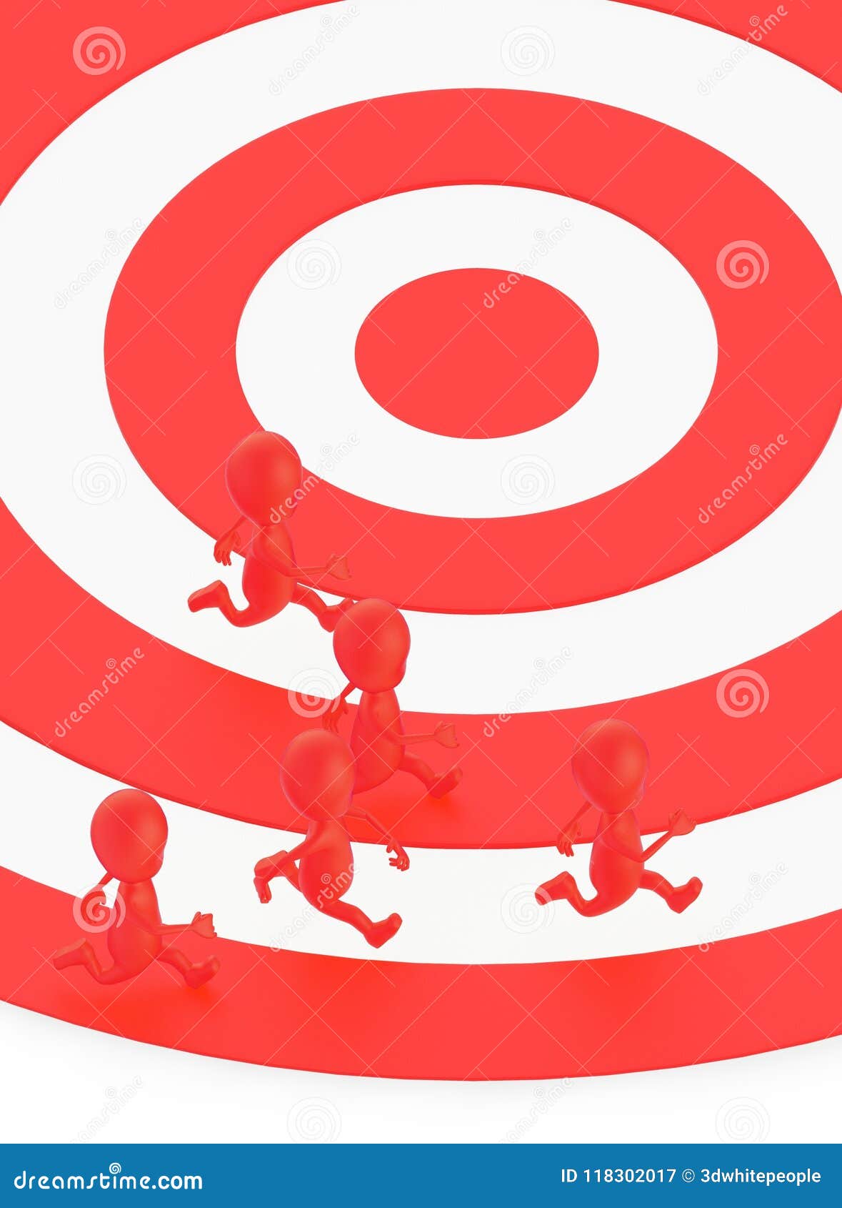 3d Red Character,s Running on a Track Stock Illustration - Illustration ...