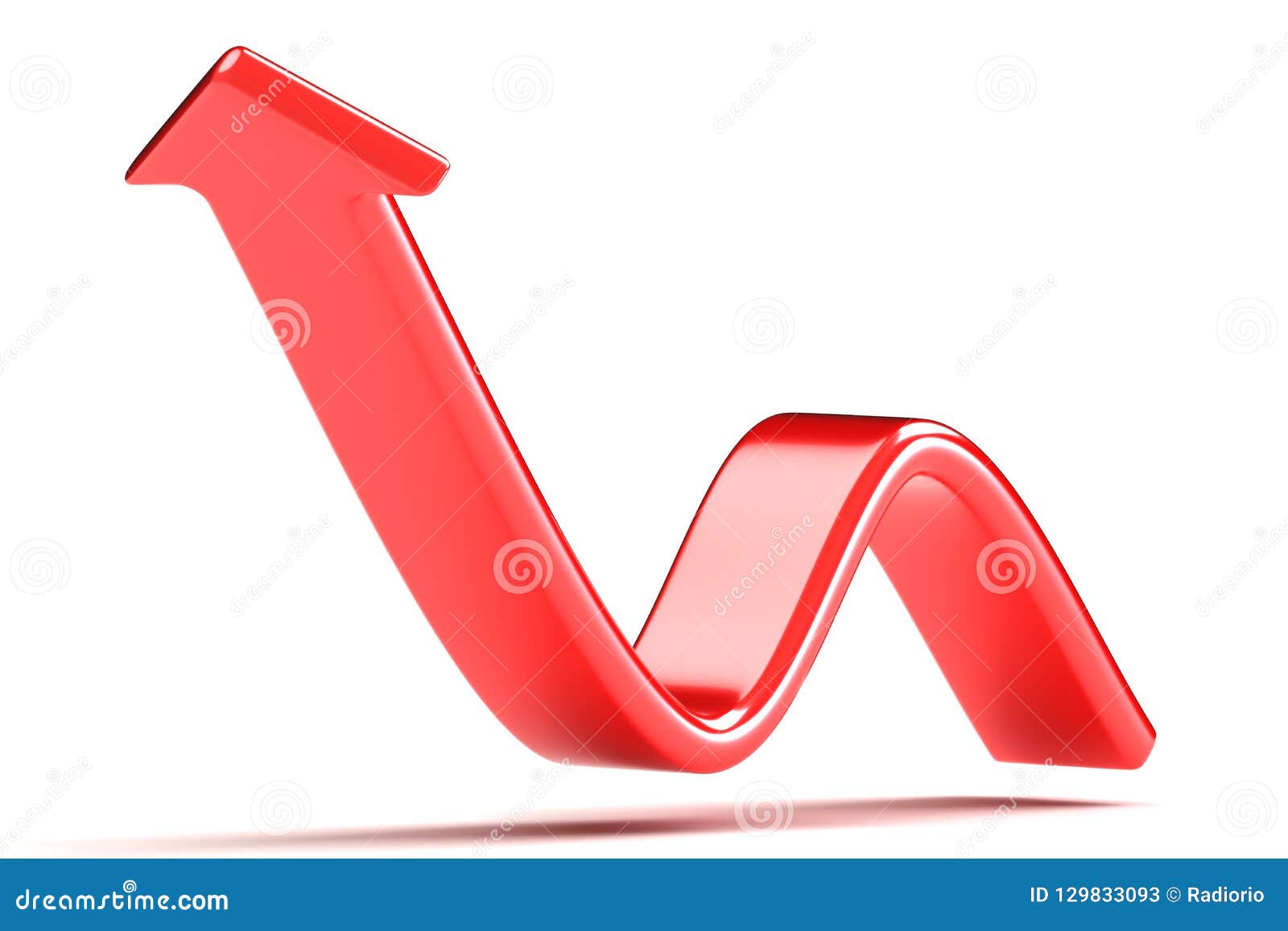 3d red color curve stock illustration. Illustration of arrow - 129833093
