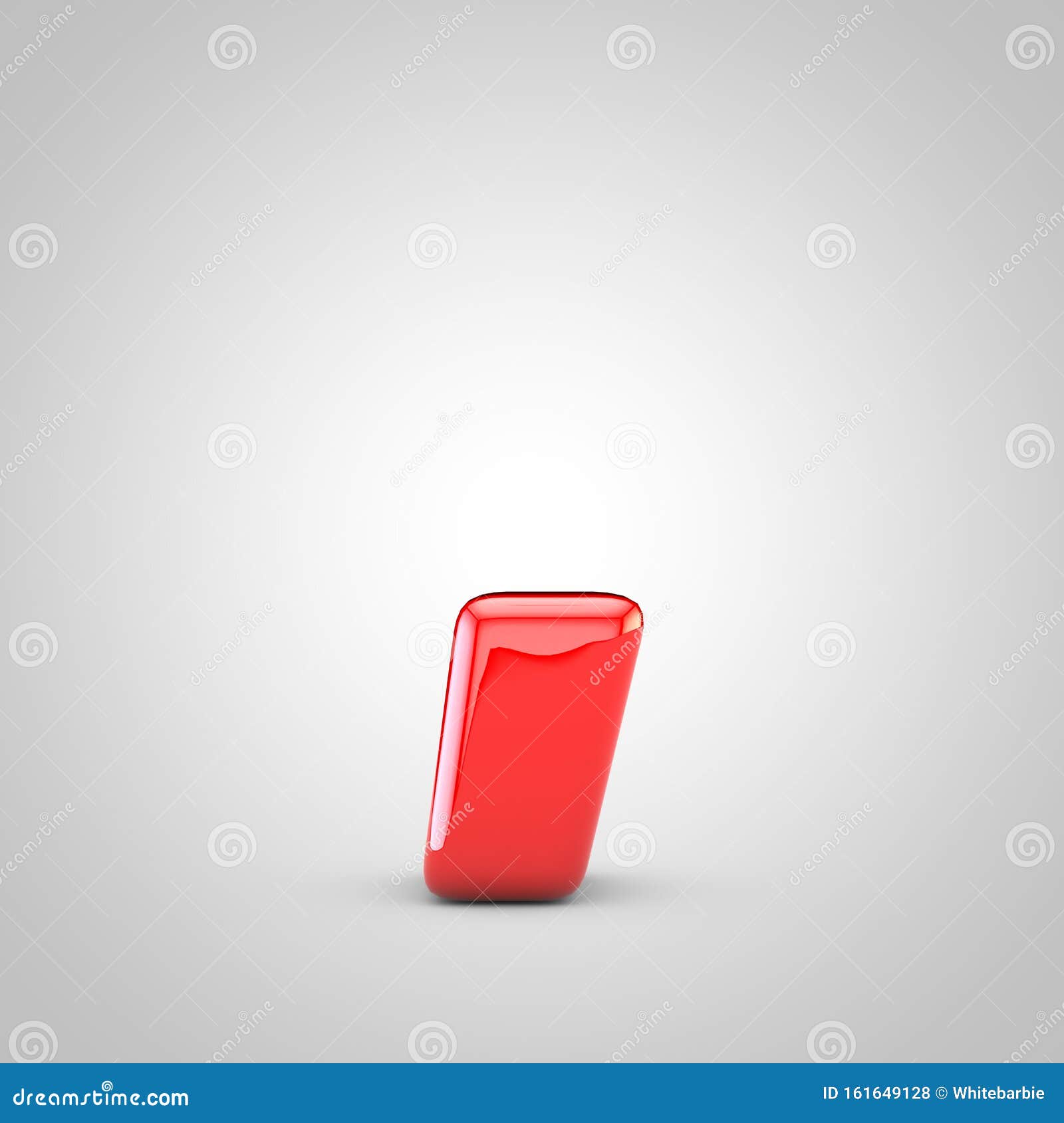3D Red Coma Symbol Isolated White Background Stock Illustration ...