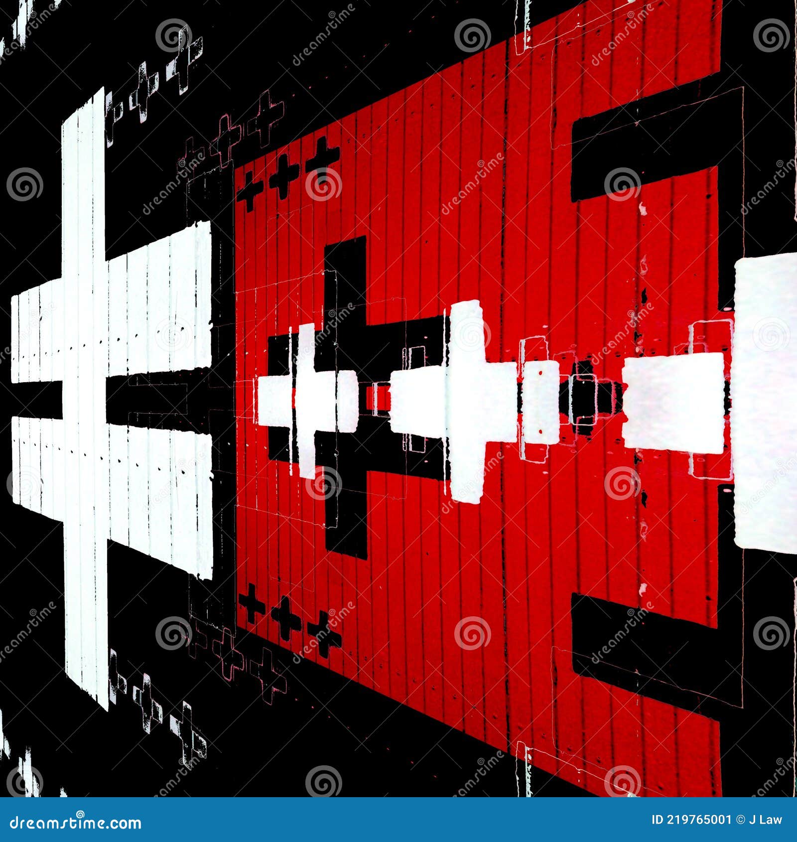 3D Red Crosses, Addition Sign and Symbol Stock Illustration ...