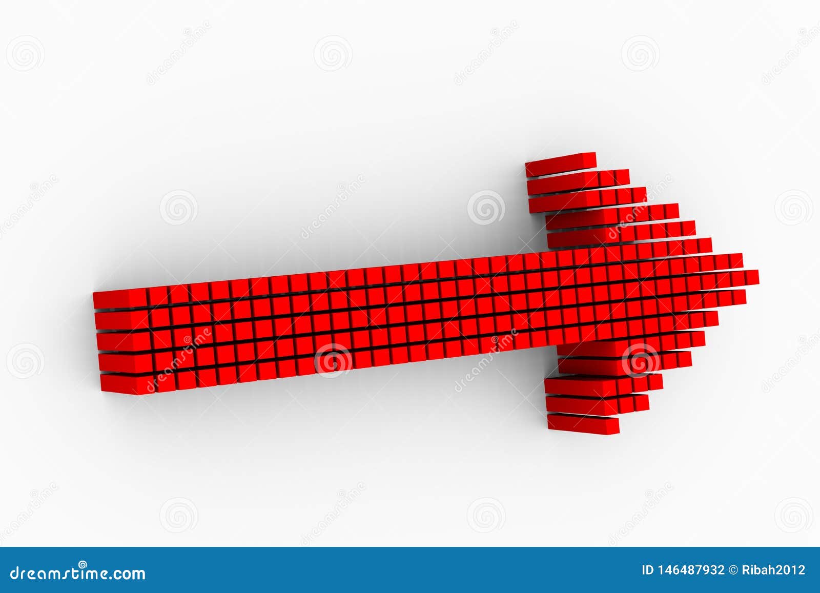 3d Red Cubes Matrix Arrow Design Stock Illustration - Illustration of ...