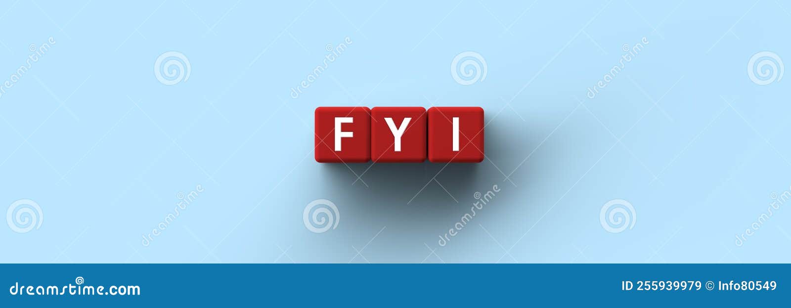 3D Red Cubes With The Word Acronym Fyi For Your Information Stock Image ...