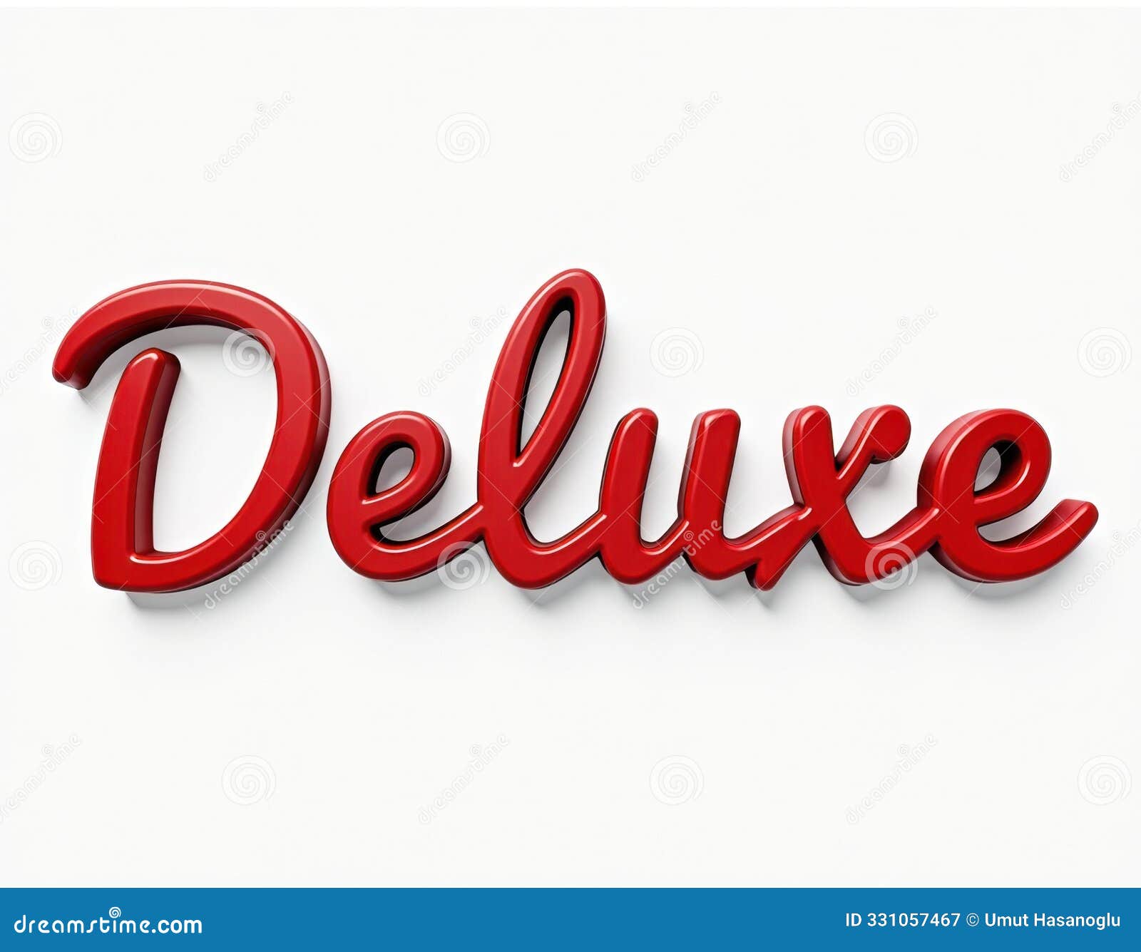 3D Red Deluxe Text on a White Background. Stock Illustration ...