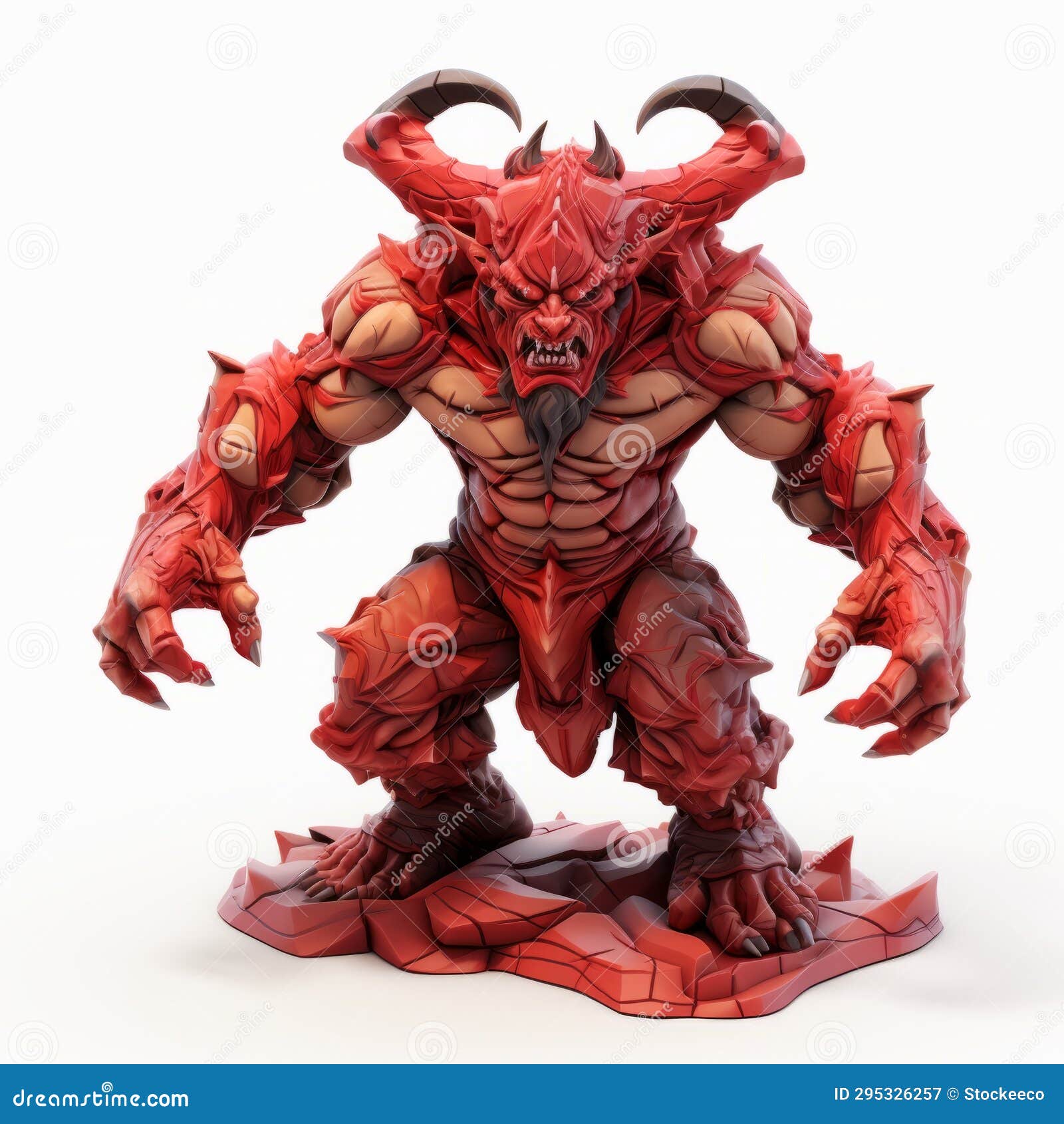 3d Red Demon Model: Multi-layered Isometric Figure with Harsh Realism ...