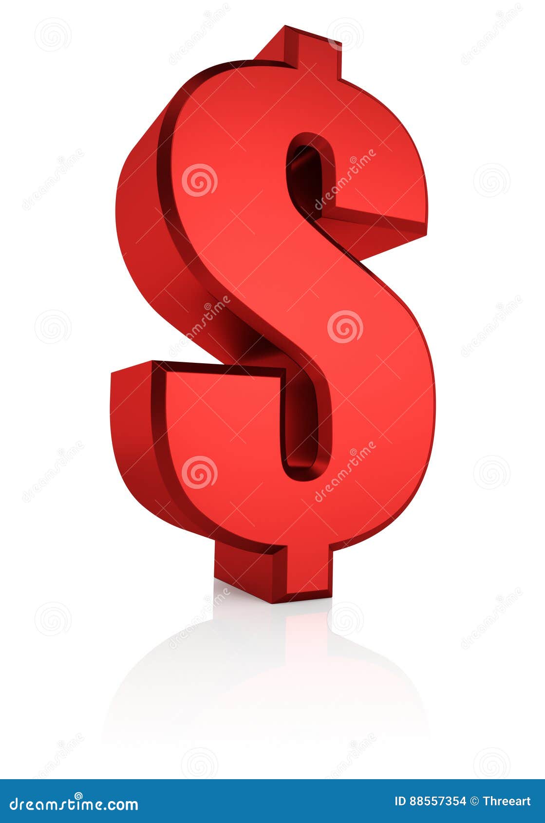3D Red Dollar Sign stock illustration. Illustration of money - 88557354