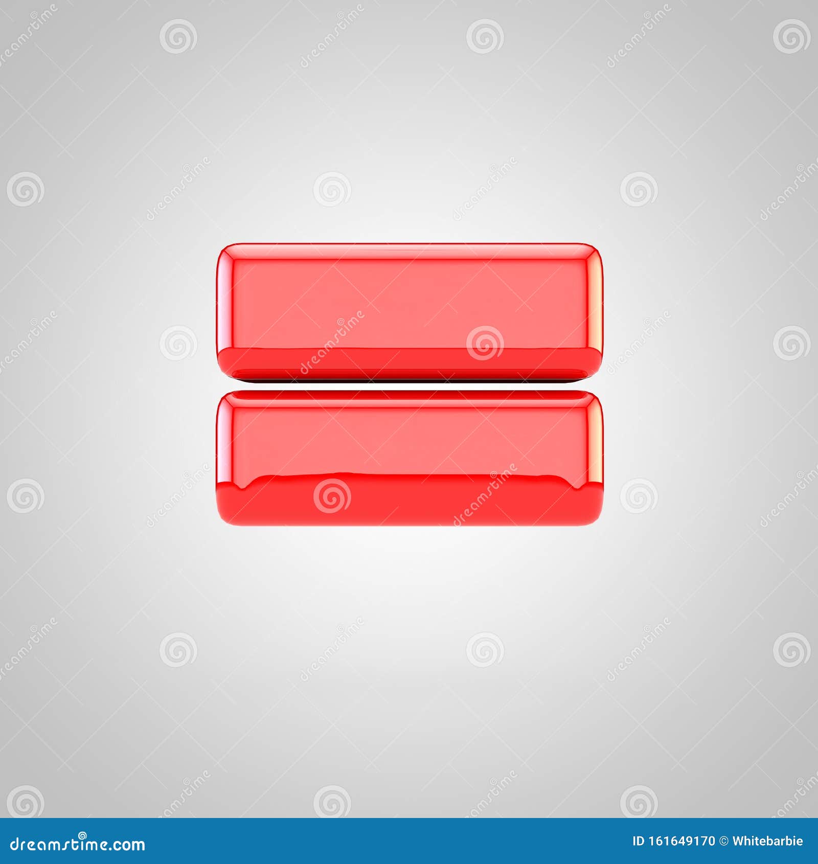 3D Red Equals Symbol Isolated White Background Stock Illustration ...