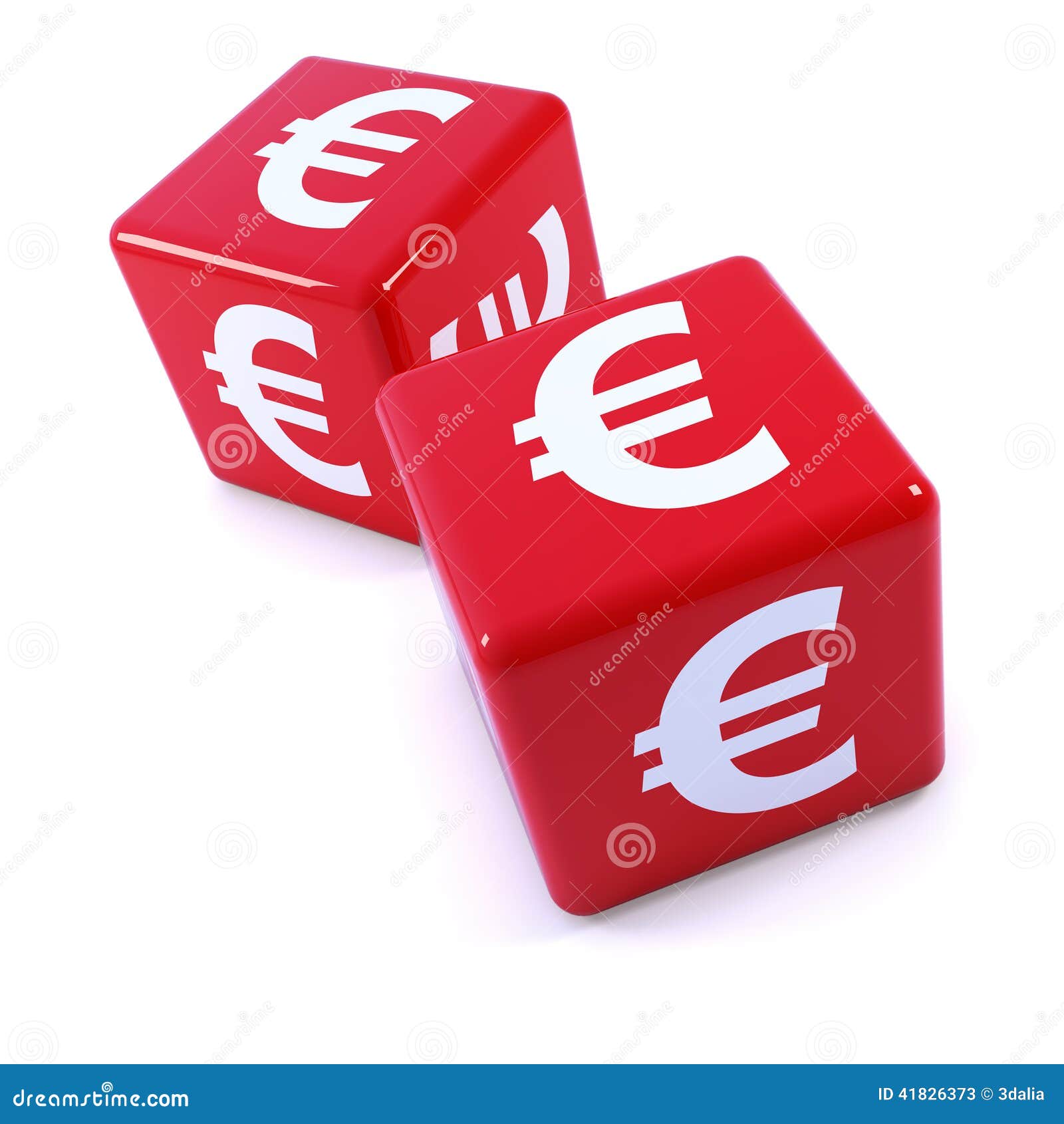 3d Red Euro dice stock illustration. Illustration of cubes - 41826373