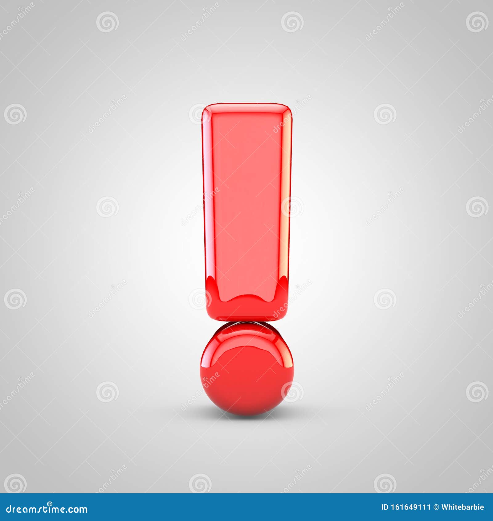 3D Red Exclamation Point Symbol Isolated White Background Stock ...