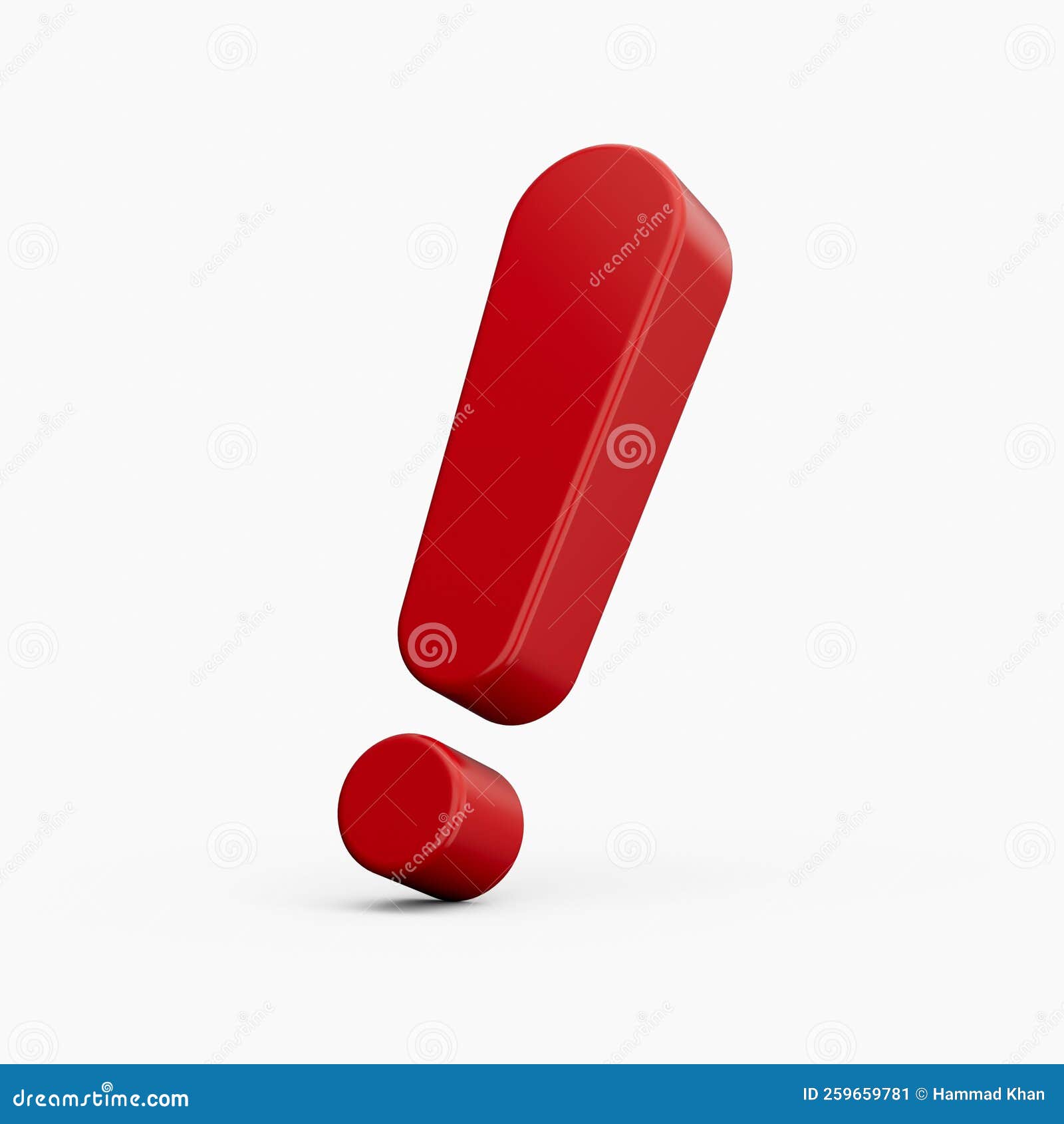 3d Red Exclamation Sign 3d Illustration on White Stock Illustration ...