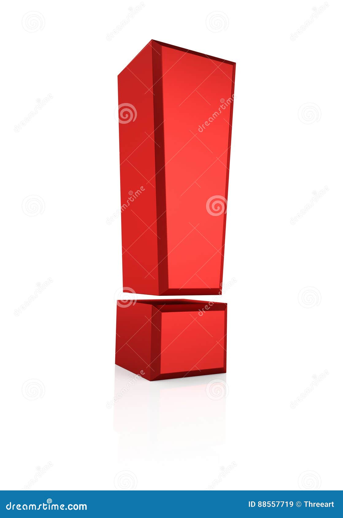 3D Red Exclamation Sign stock illustration. Illustration of exclamation ...