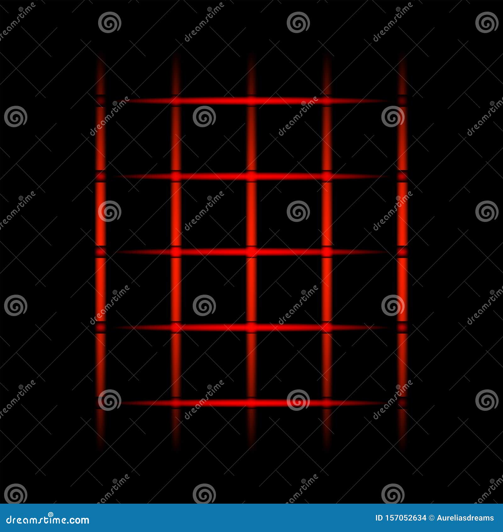 3d Red Fading Neon Light Elements, Lines, Dots, Grid on Black ...