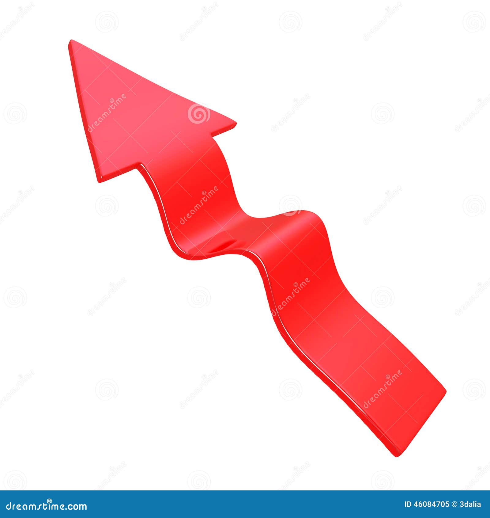 3d Red flowing arrow stock illustration. Illustration of point - 46084705