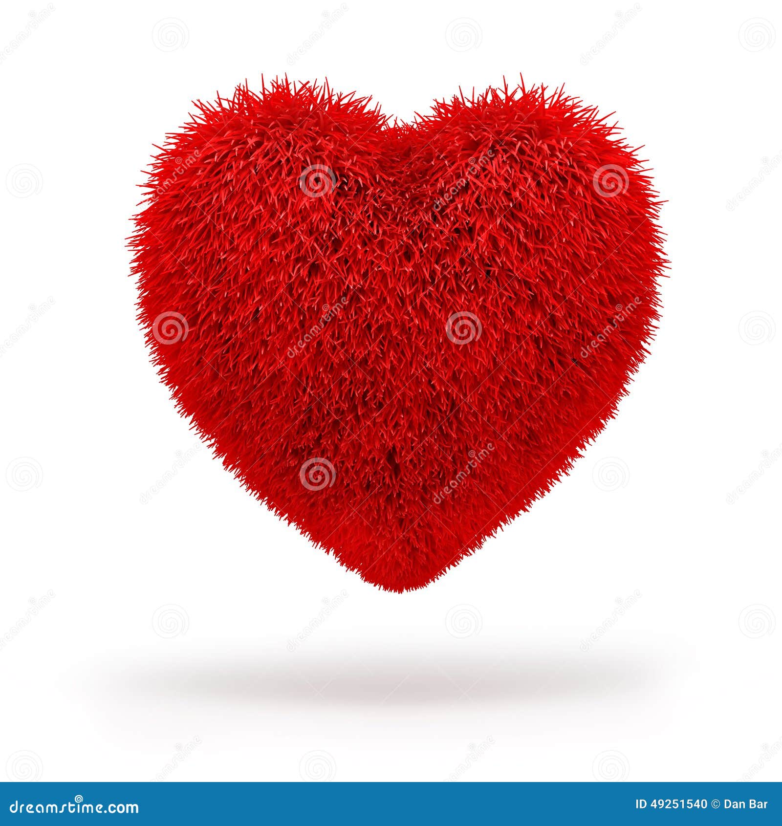 3d red fluffy heart stock illustration. Illustration of color - 49251540
