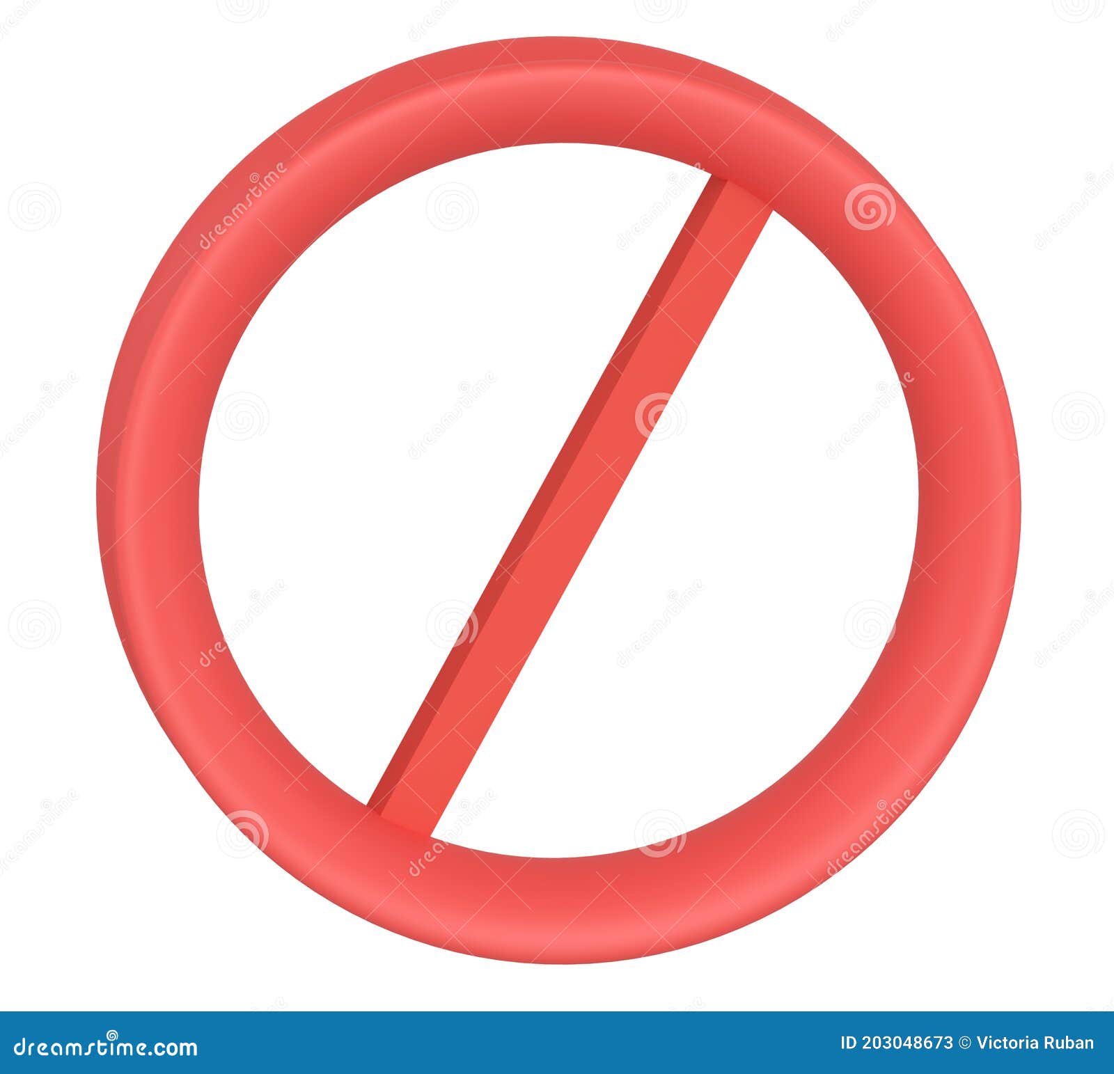 3d Red Forbidden Sign Isolated on White Stock Illustration ...