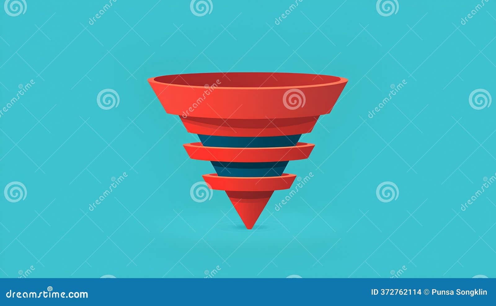 Layered 3D Funnel Infographic With Text Annotations Vector Illustration ...