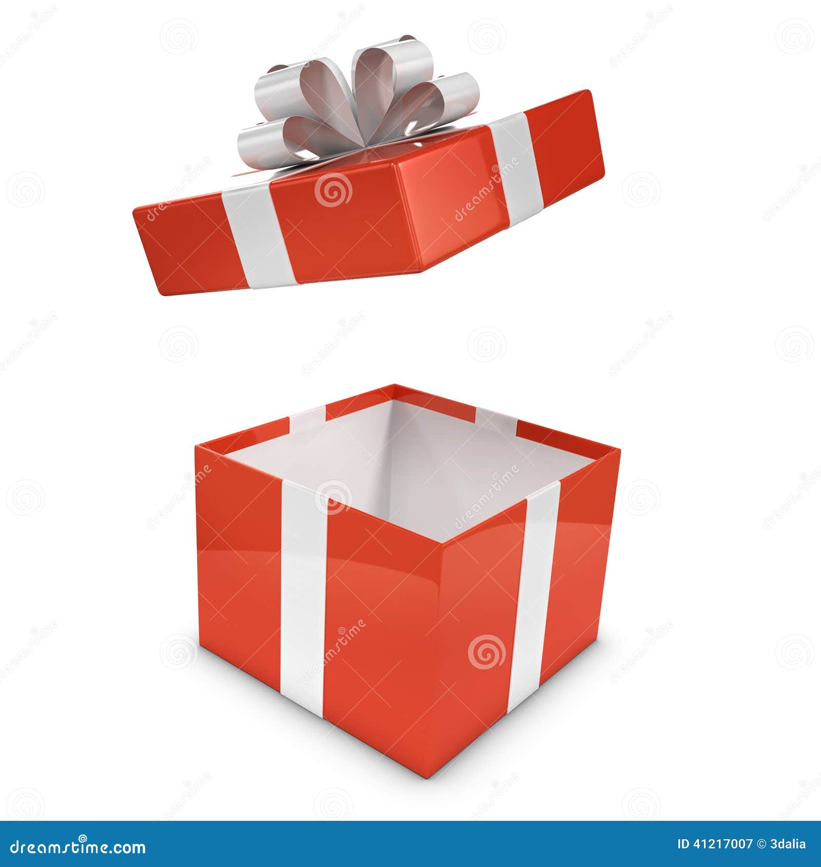 3d Red Gift Box Lid Flies Off Stock Illustration - Illustration of ...