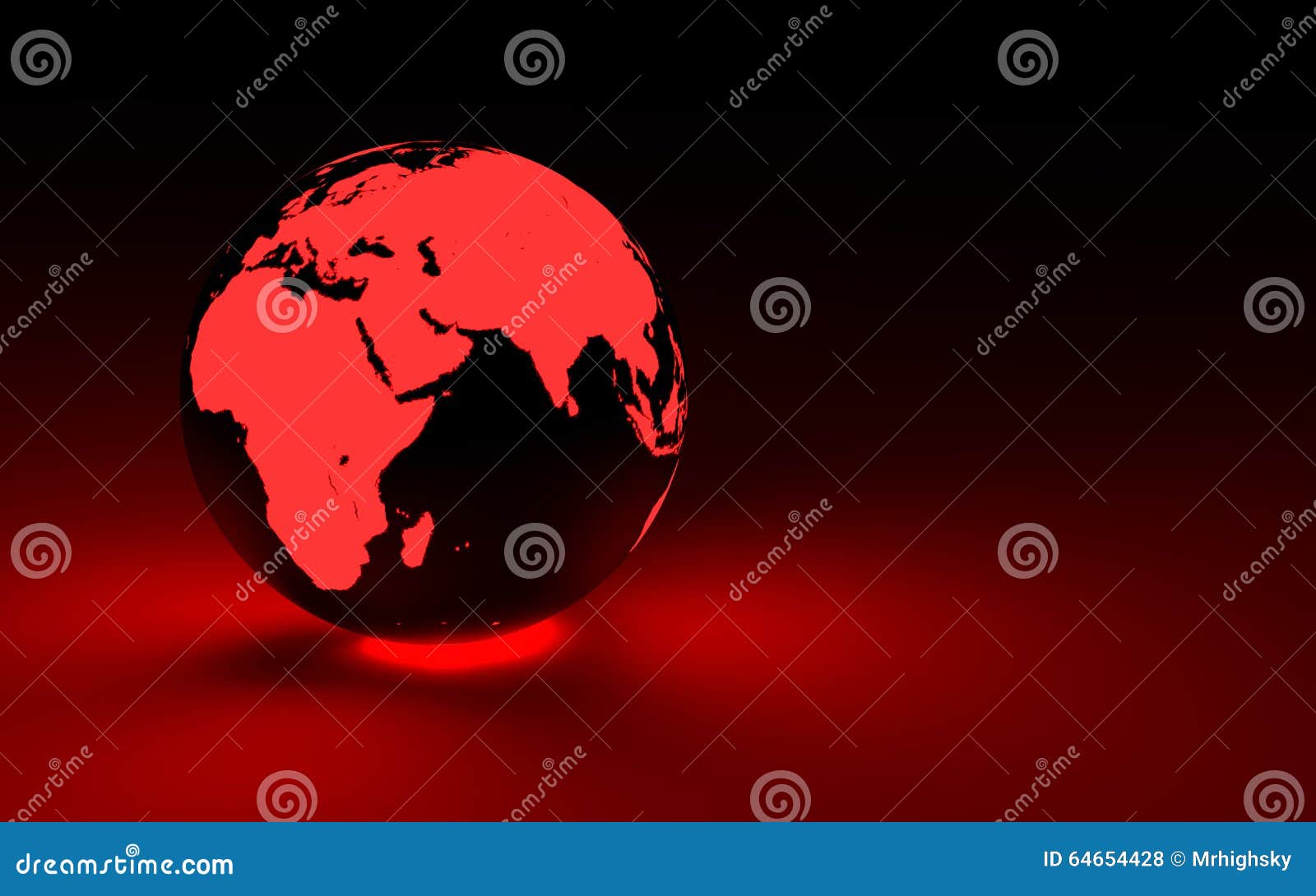 3d red glowing earth globe stock illustration. Illustration of bright ...