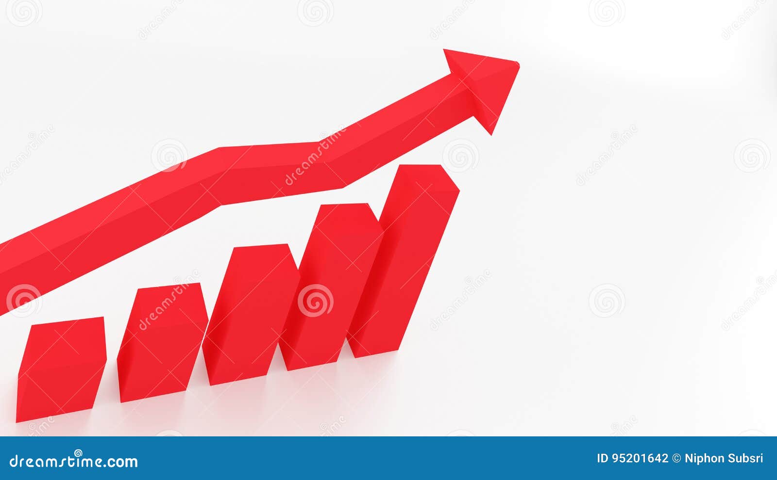 3d RED Graph Showing Rise in Profits or Earnings Stock Illustration ...