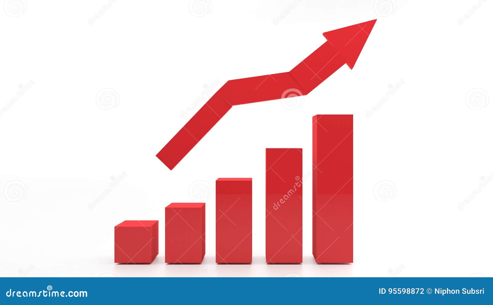 3d RED Graph Showing Rise in Profits or Earnings Stock Illustration ...