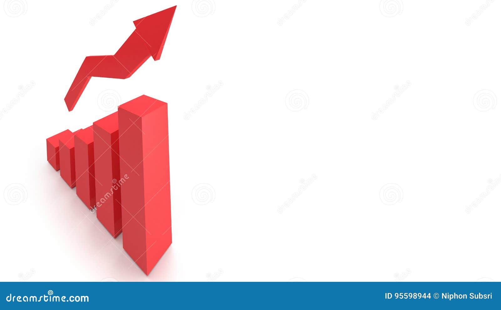 3d RED Graph Showing Rise in Profits or Earnings Stock Illustration - Illustration of fast ...