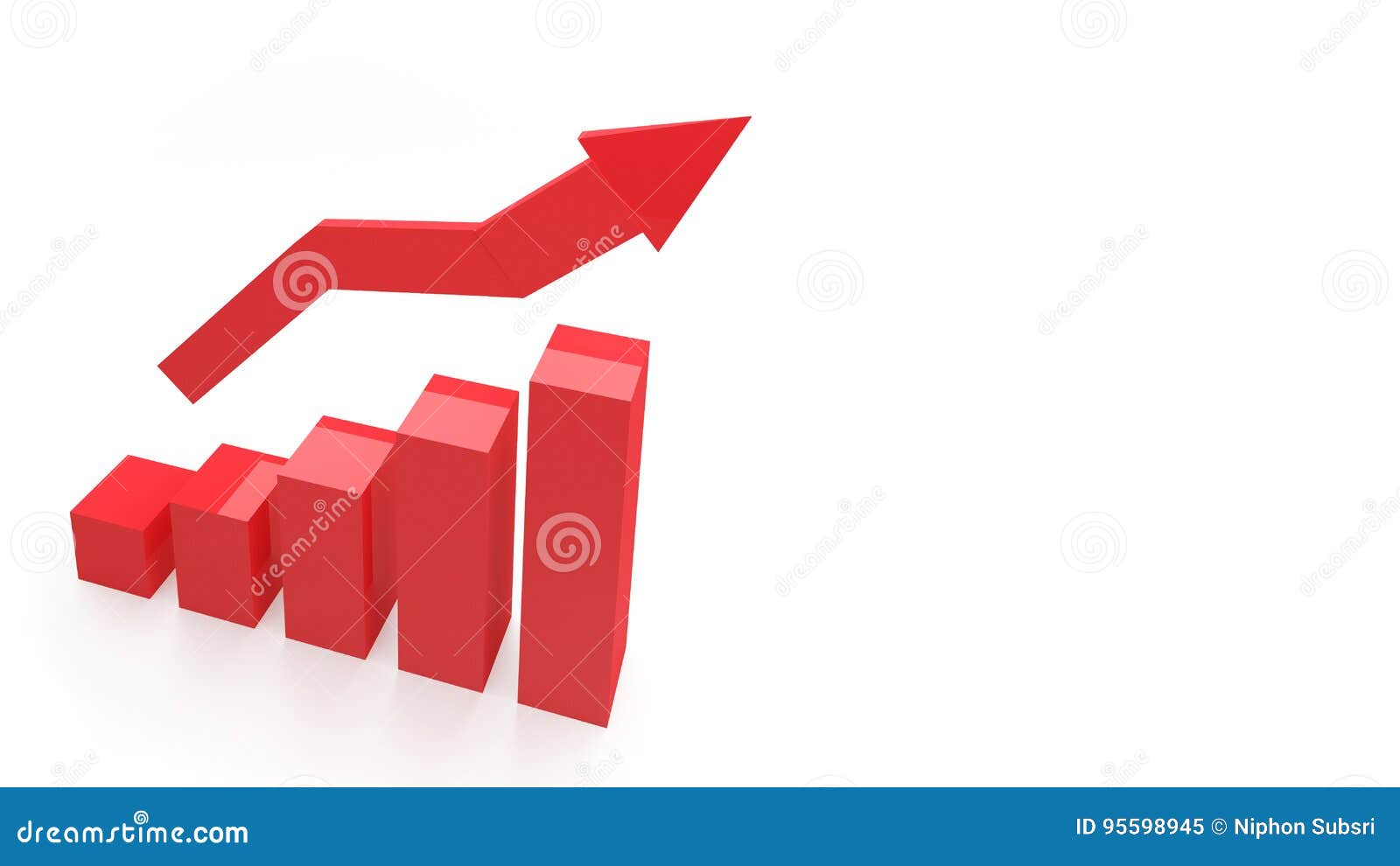 3d RED Graph Showing Rise in Profits or Earnings Stock Illustration ...