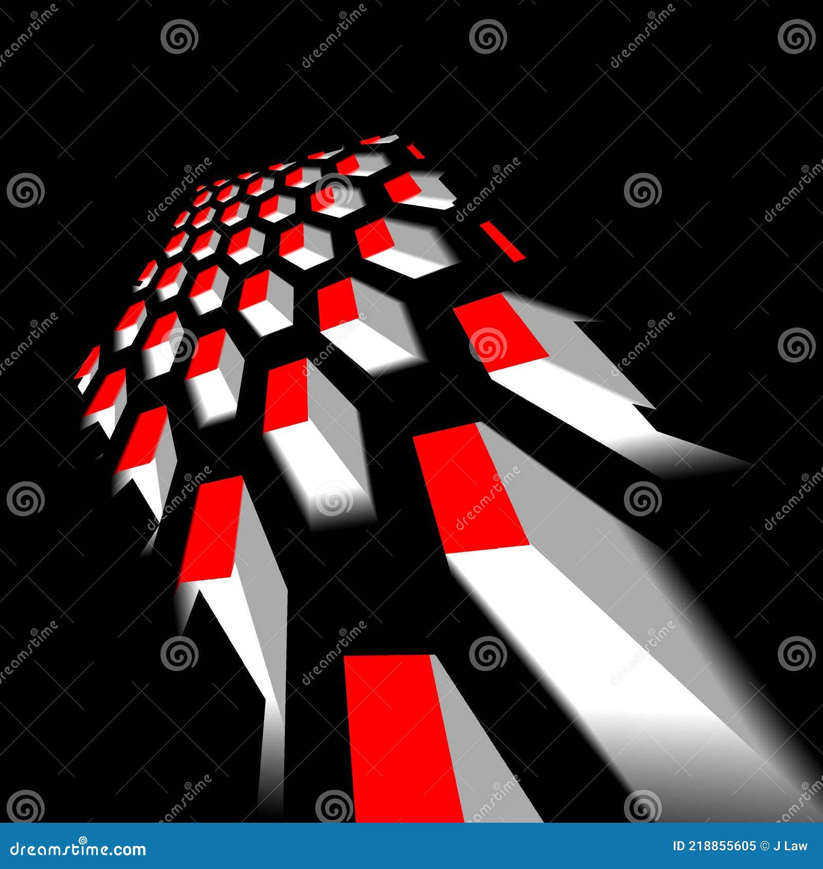 Exploding 3D View of Many White and Red Teeth Stock Illustration ...