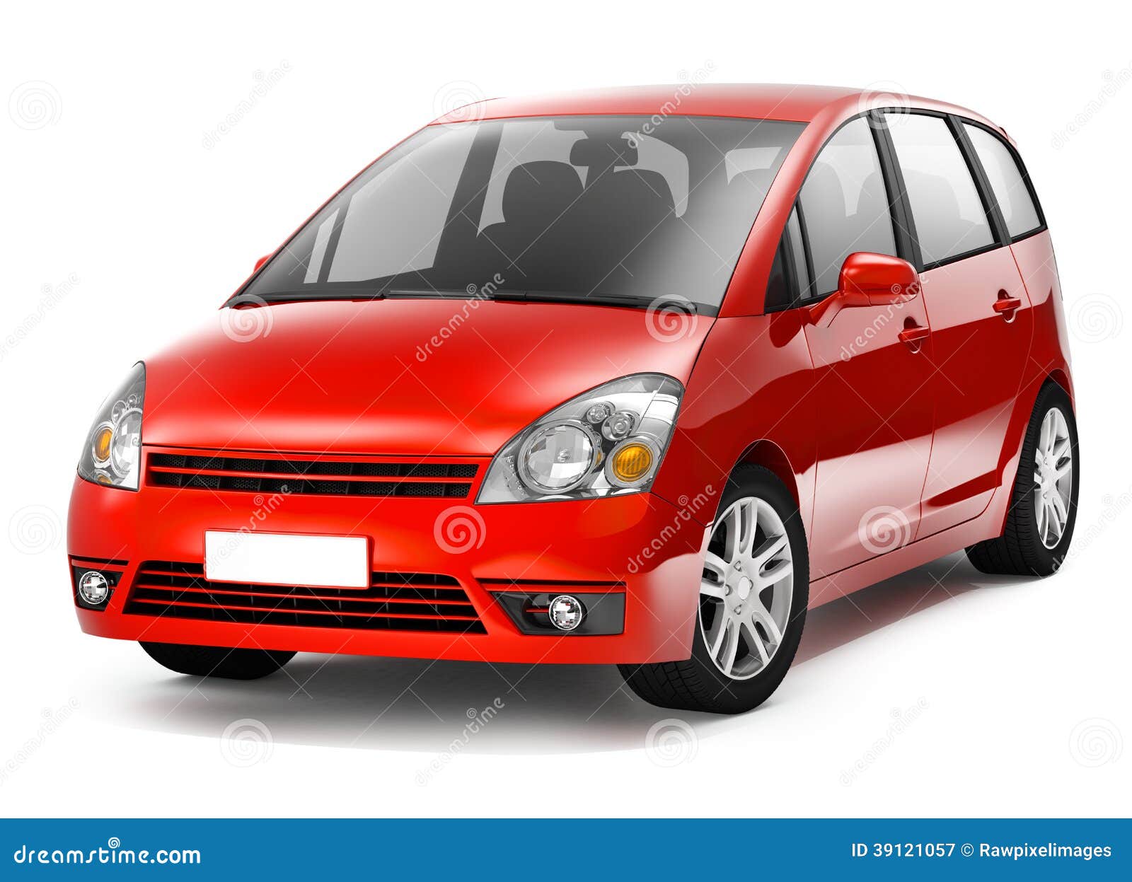 3D Red Hatch Back Car stock illustration. Illustration of vehicle ...