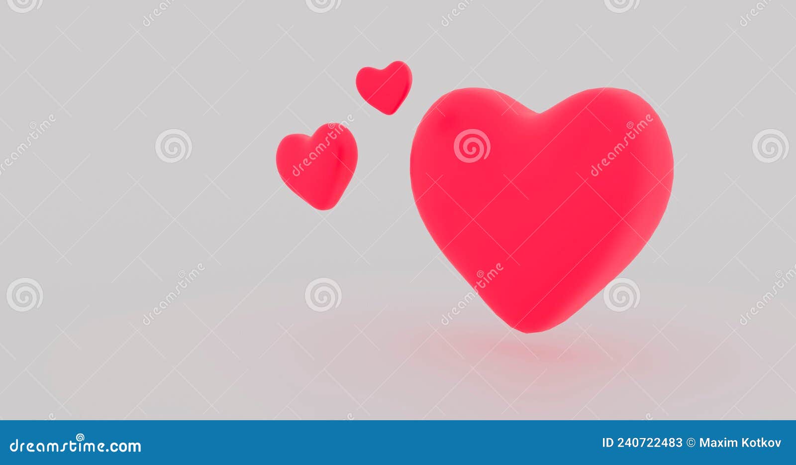 3D Red Heart Shape Isolated on White Stock Illustration - Illustration ...