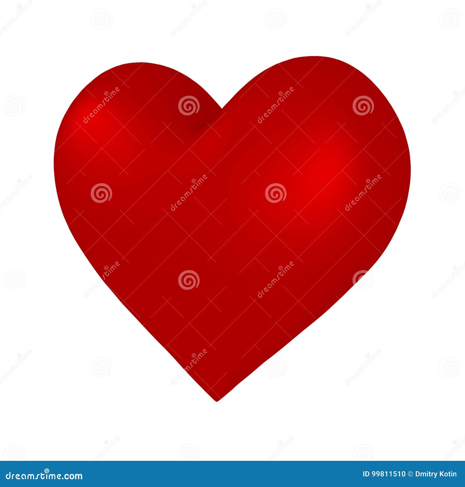 3d Red Heart. 3D Rendering. Stock Illustration - Illustration of ...
