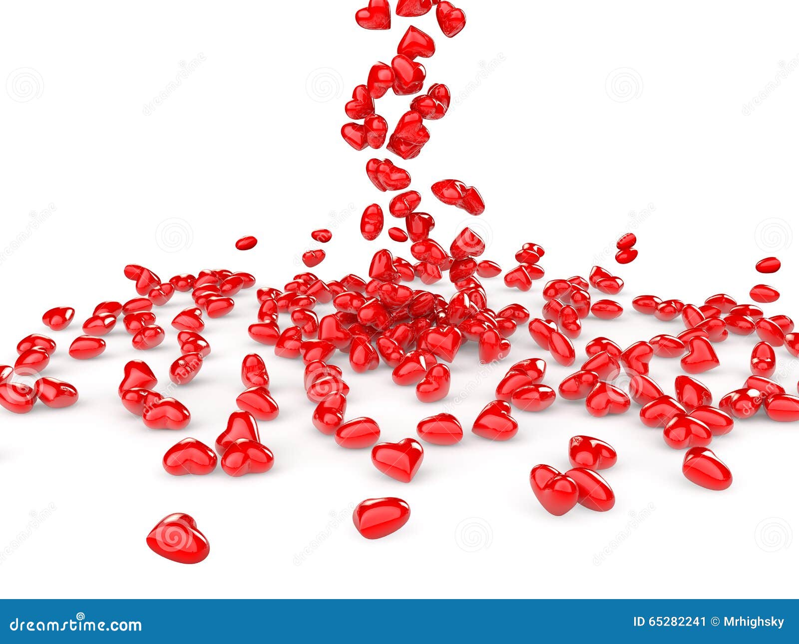 3d red hearts falling stock illustration. Illustration of shiny - 65282241