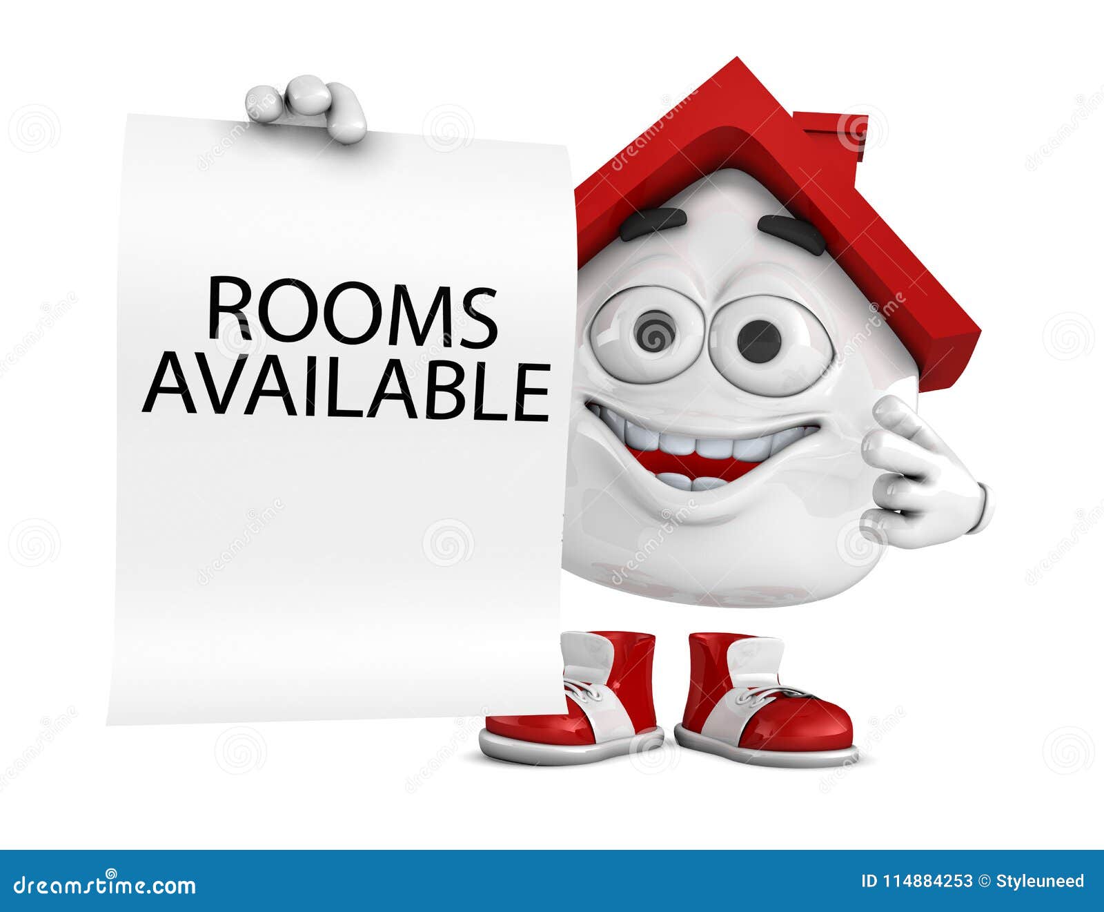 Rooms Available Sign Flat Icon On White Cartoon Vector | CartoonDealer ...