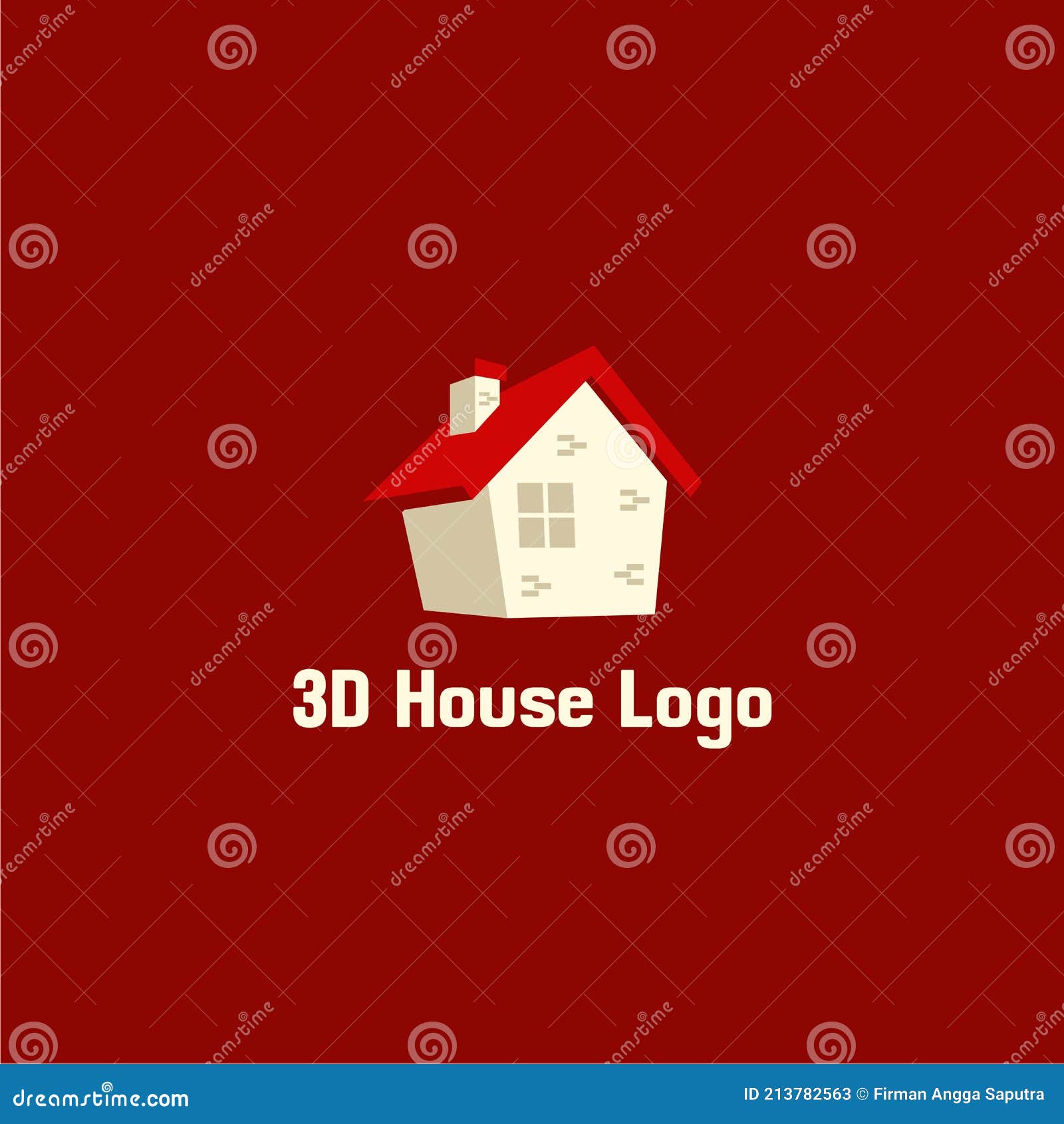 3D Red House Logo Inspirations Template Stock Vector - Illustration of ...