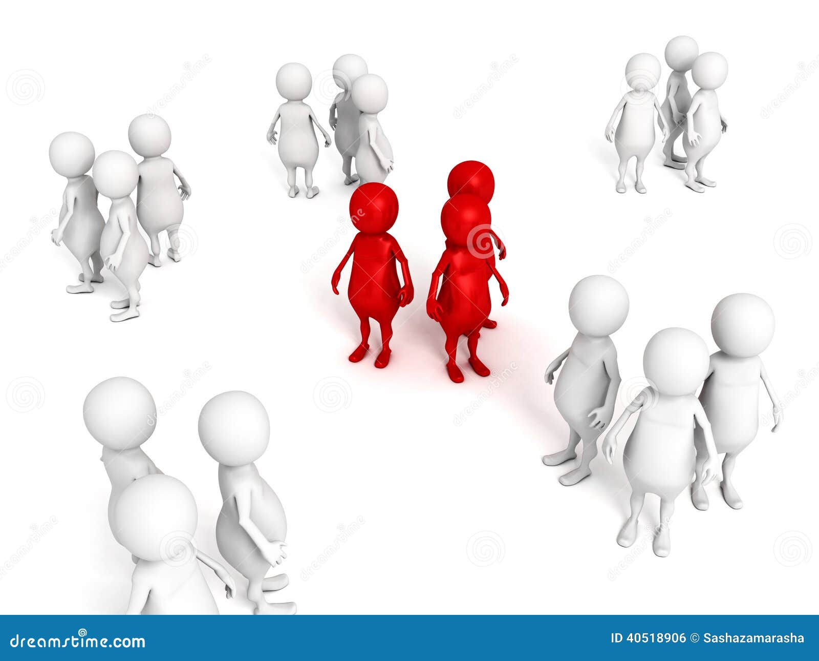 3d Red Human People Business Best Team Stock Illustration ...
