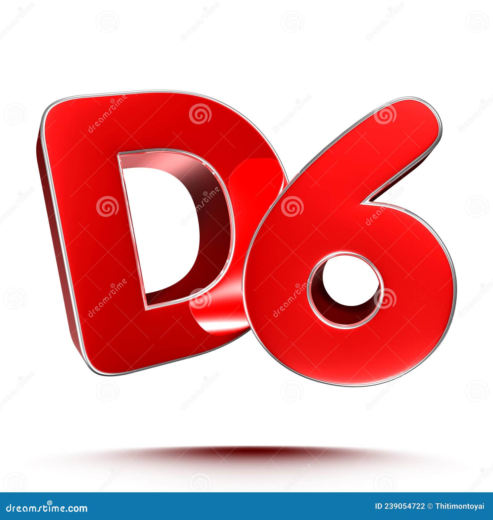 D6 red. stock illustration. Illustration of alphabet - 239054722