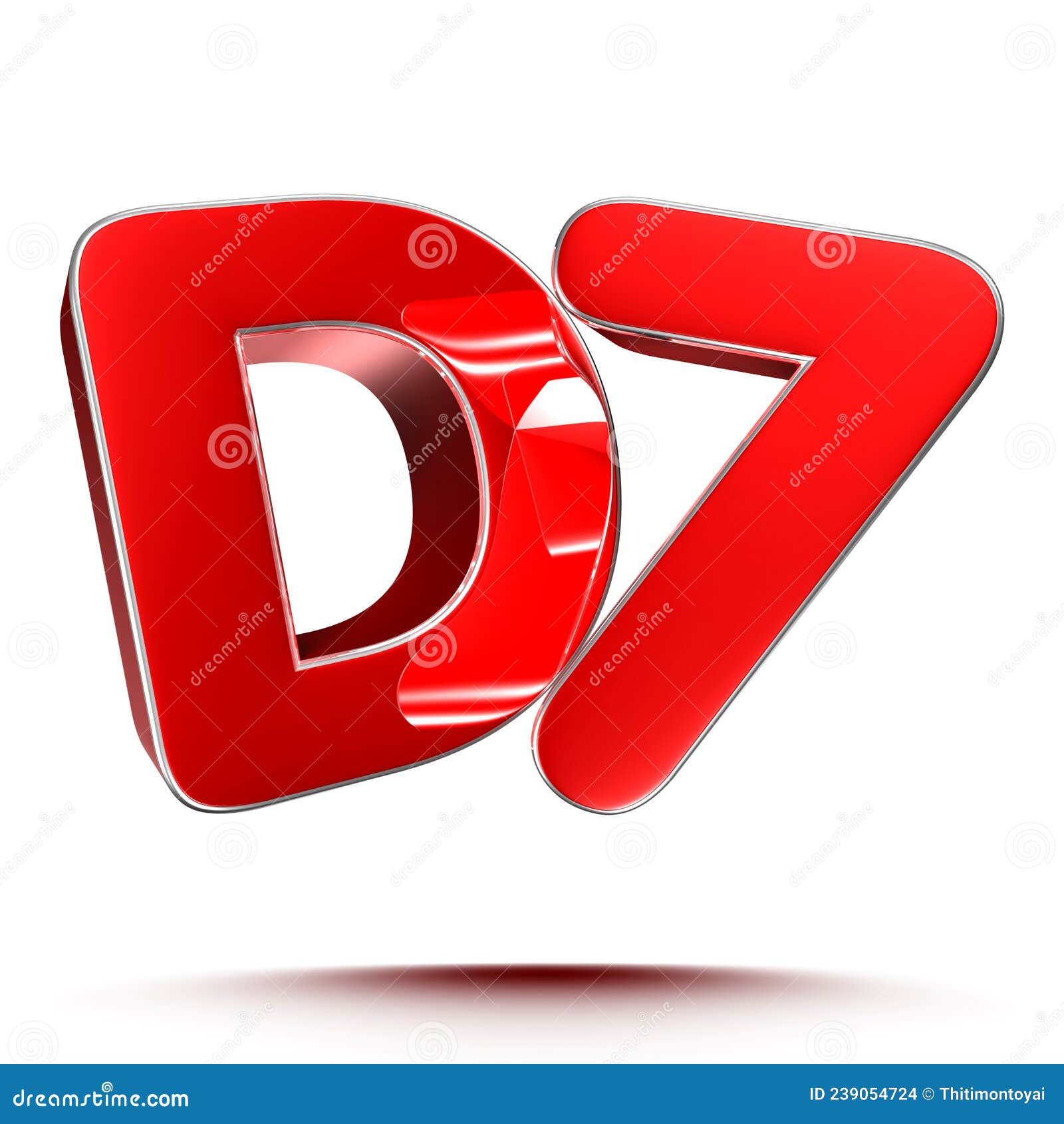 D7 red. stock illustration. Illustration of lettering - 239054724