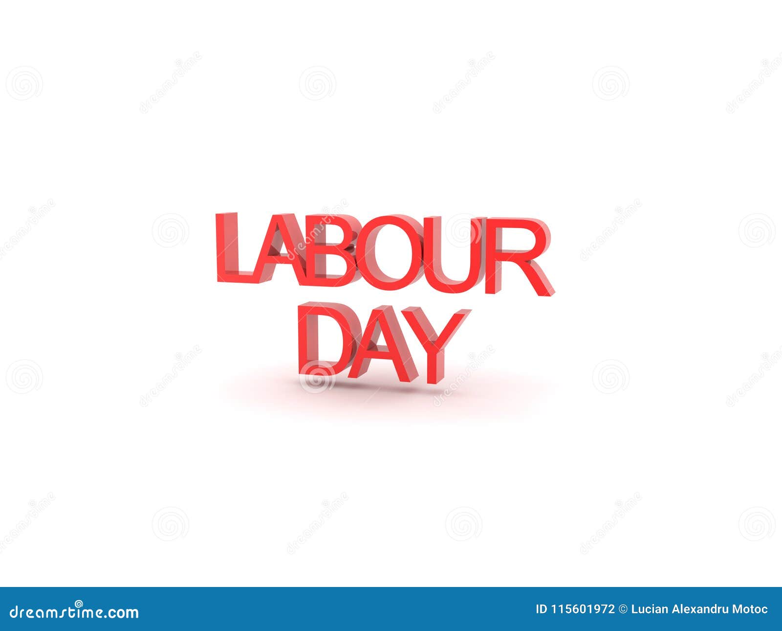 3D Red Labour Day Text stock illustration. Illustration of conceptual ...