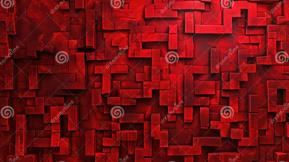 3D Red Labyrinth Maze. Concept of Challenge, Complexity, and Problem ...