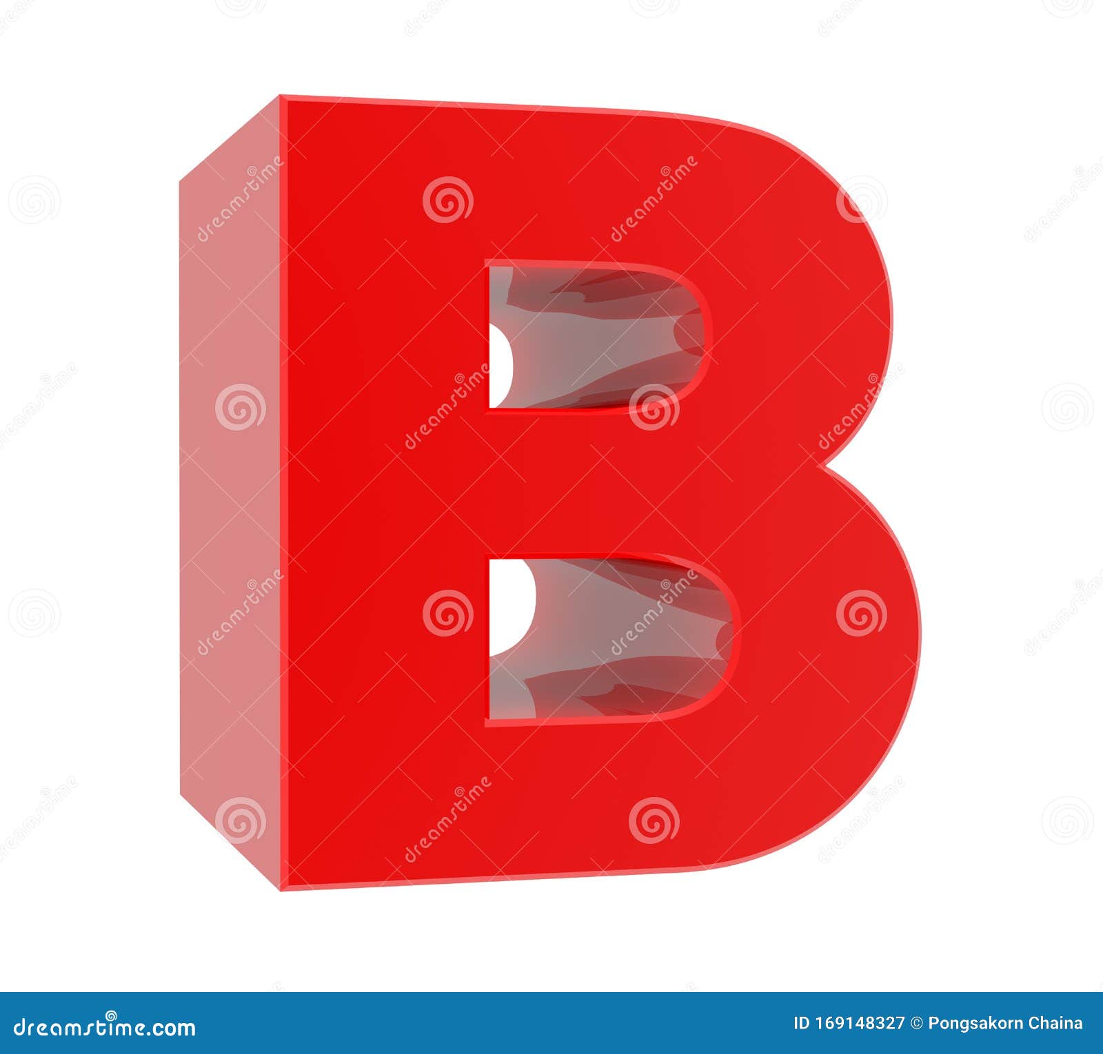 3d Red Letter B Collection on White Background Stock Illustration ...