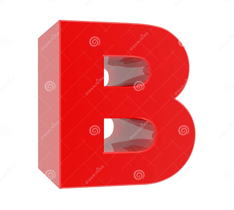 3d Red Letter B Collection on White Background Stock Illustration ...
