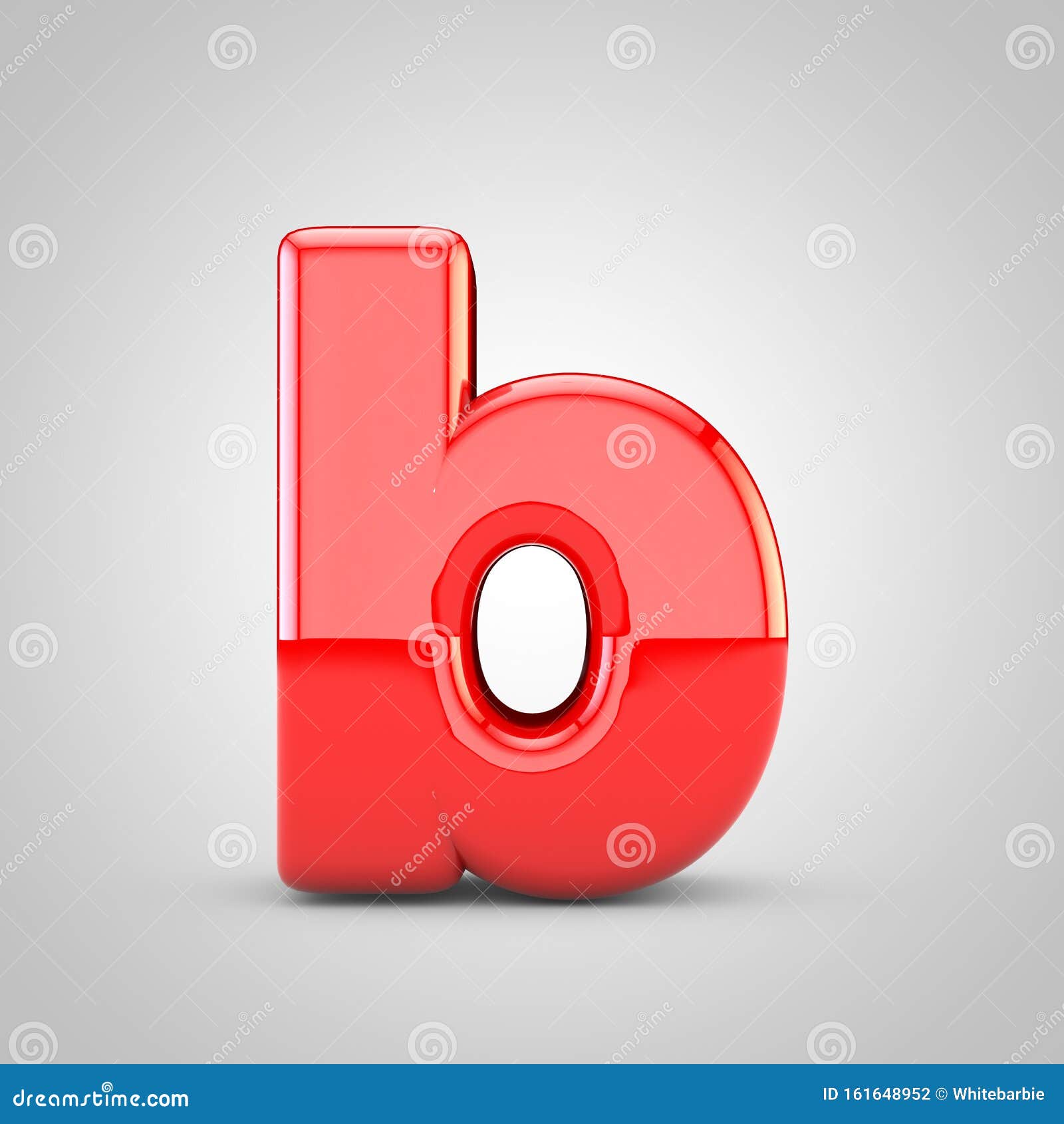 3D Red Letter B Lowercase Isolated White Background Stock Illustration ...